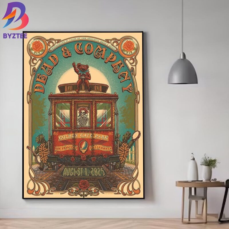 Dead And Company 2025 San Francisco Concert Poster Show At Golden Gate ...