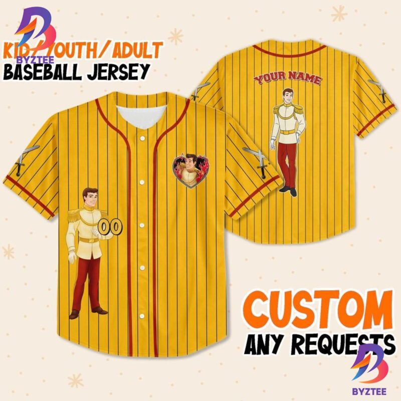 Personalize Disney Cinderella Prince Henry Yellow Red Princess Baseball ...