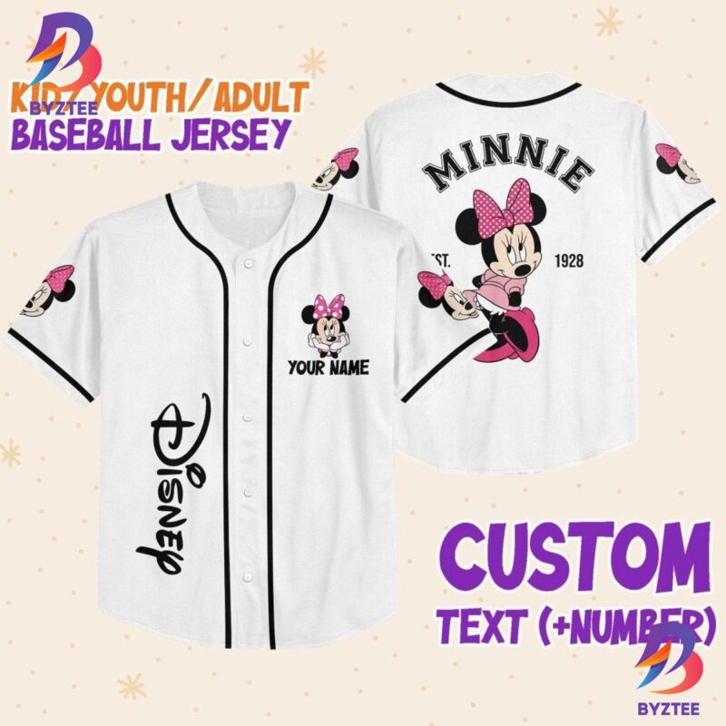 Personalize Disneyland Minnie Mouse Vintage Disney Characters Baseball ...