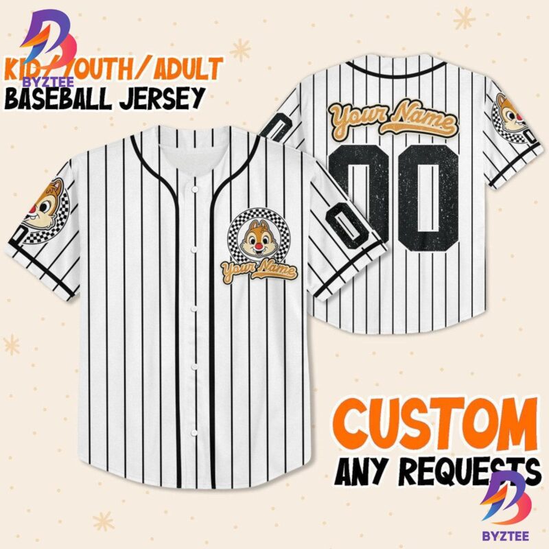Personalize Vintage Chip And Dale Double Disney Baseball Jersey - Byztee