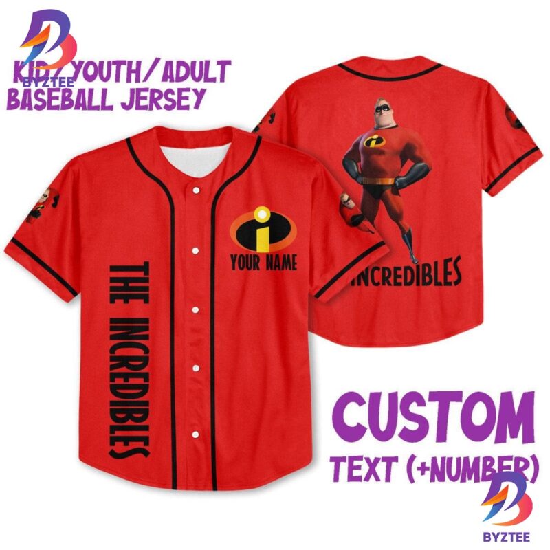 Personalized Disney The Incredibles Mr Incredible Baseball Jersey - Byztee